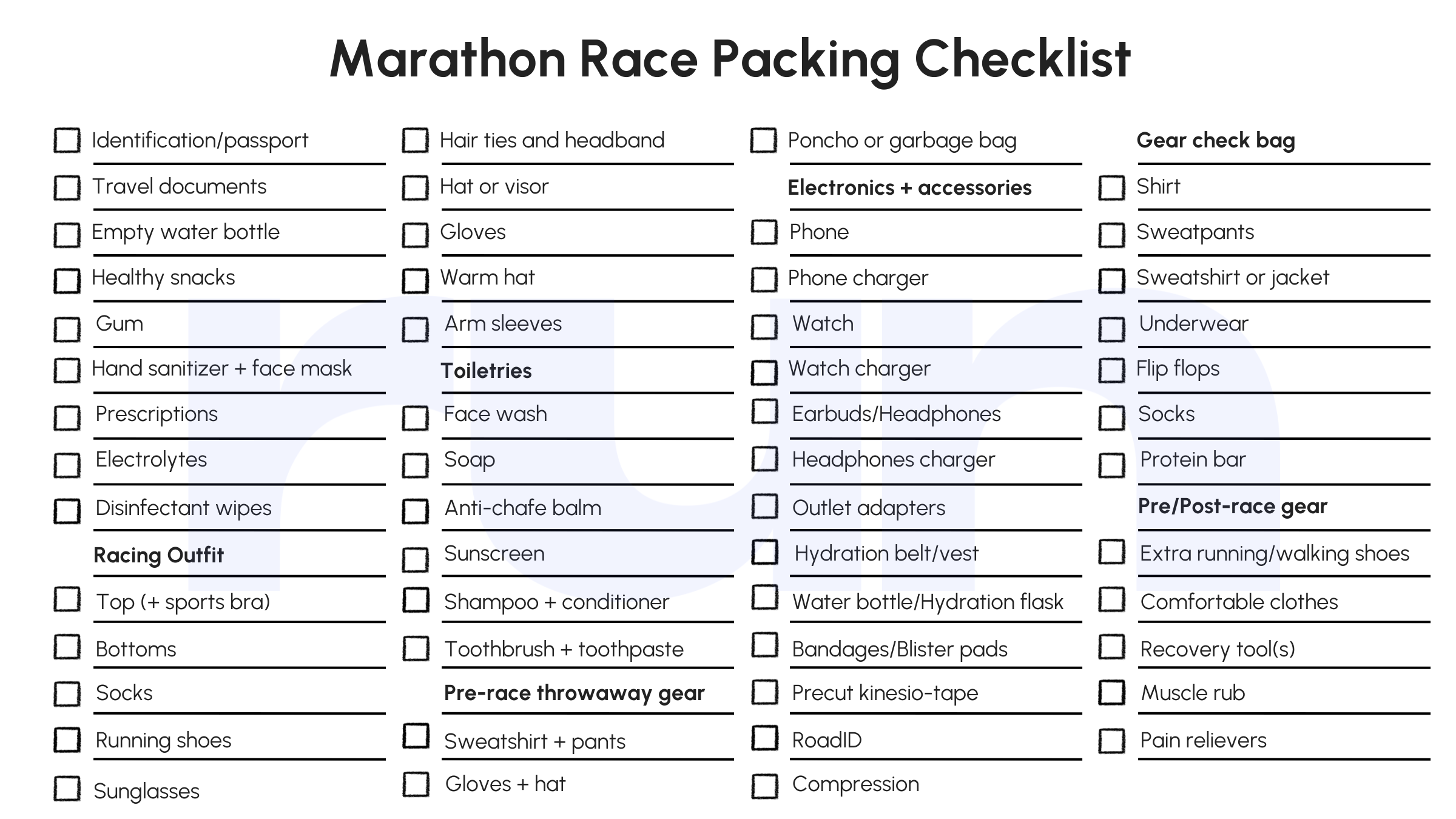 What to Pack for a Destination Marathon